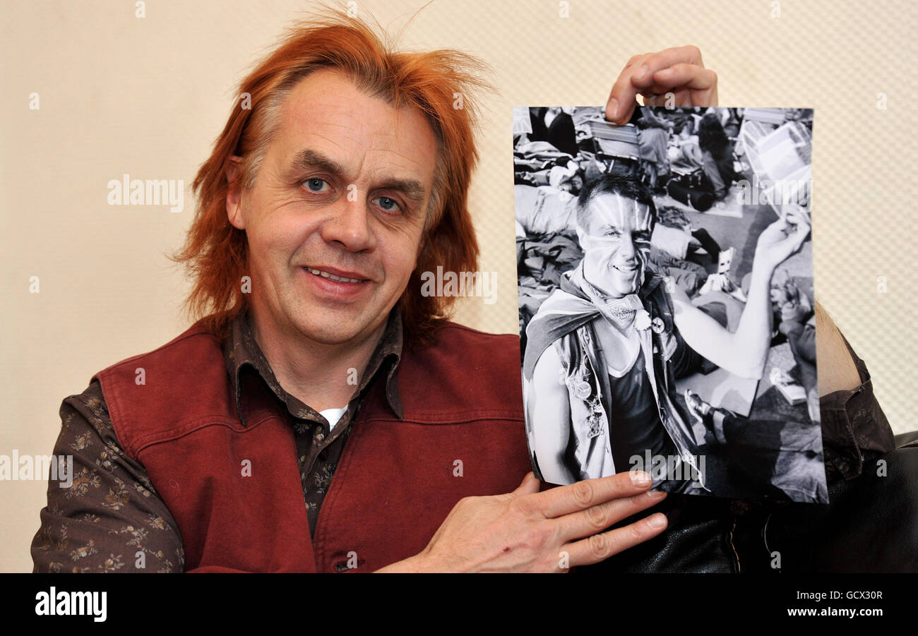 Brian Balmer at his home in Gin Pit Village, Lancashire, holding a ...