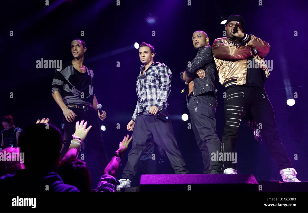 Jls on stage capital fms jingle bell ball o arena hi-res stock ...