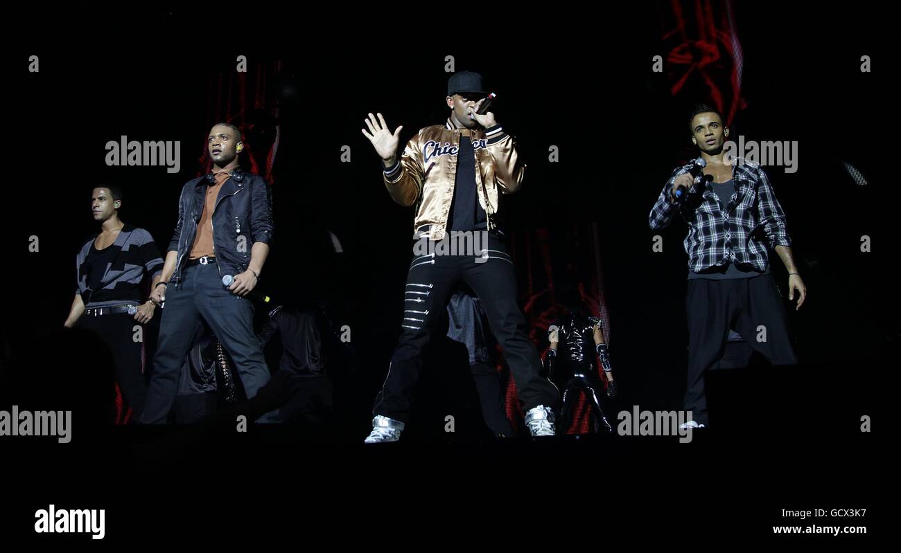 Jls on stage capital fms jingle bell ball o arena hi-res stock ...