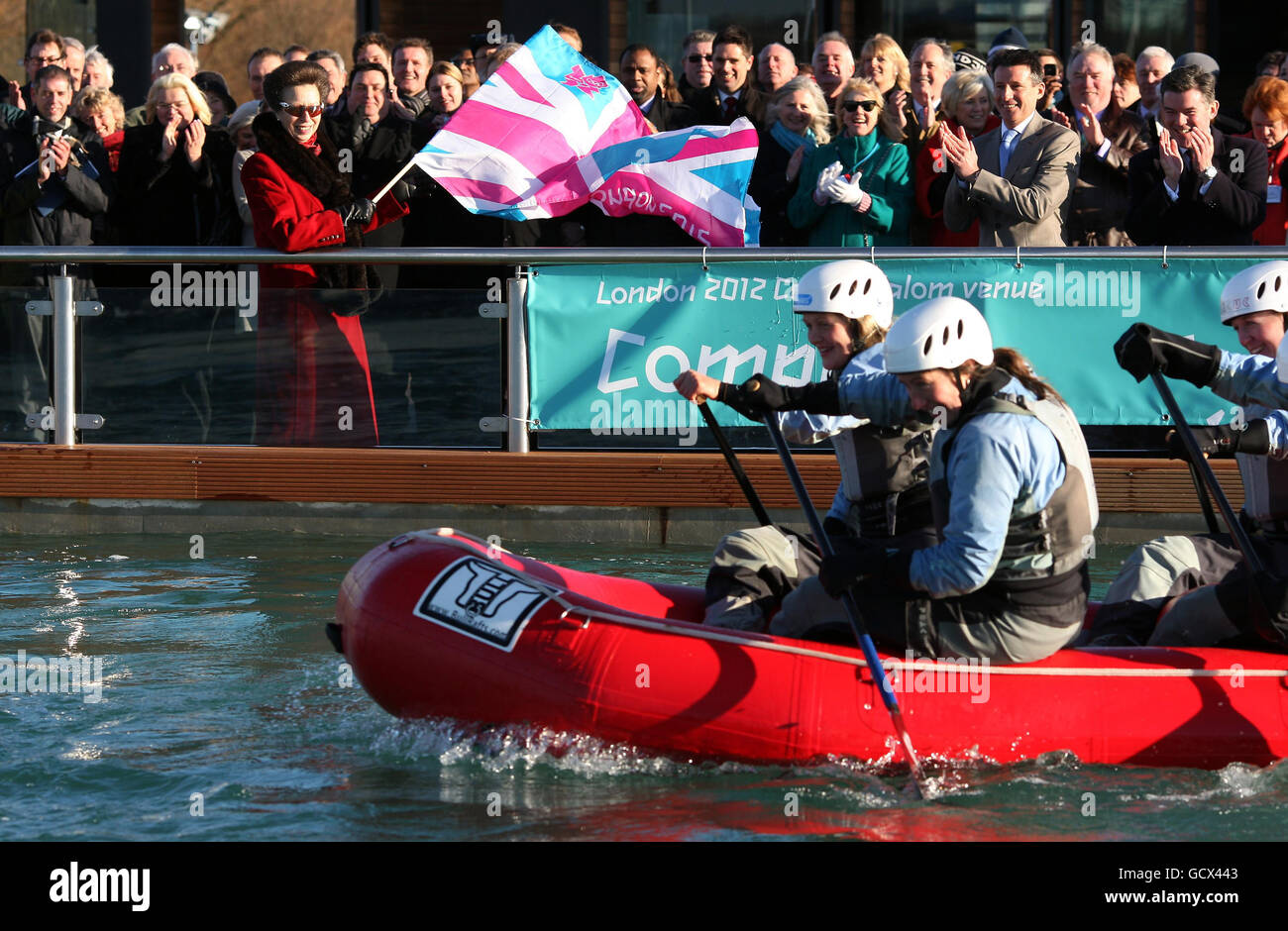 The Princess Royal waves an Olympic flag as she officially opens the ...