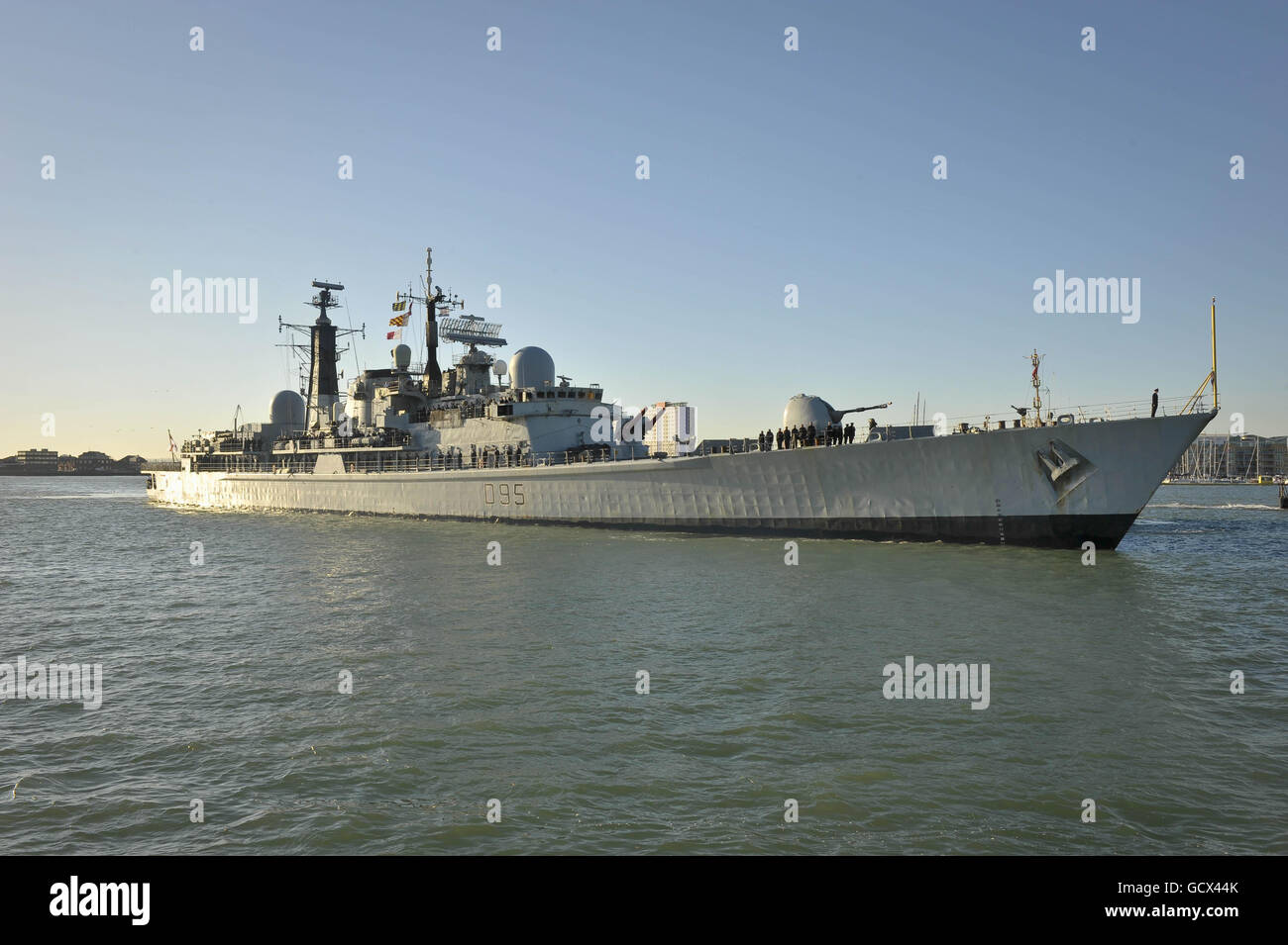 HMS Manchester, which has just returned from a seven month tour of duty ...