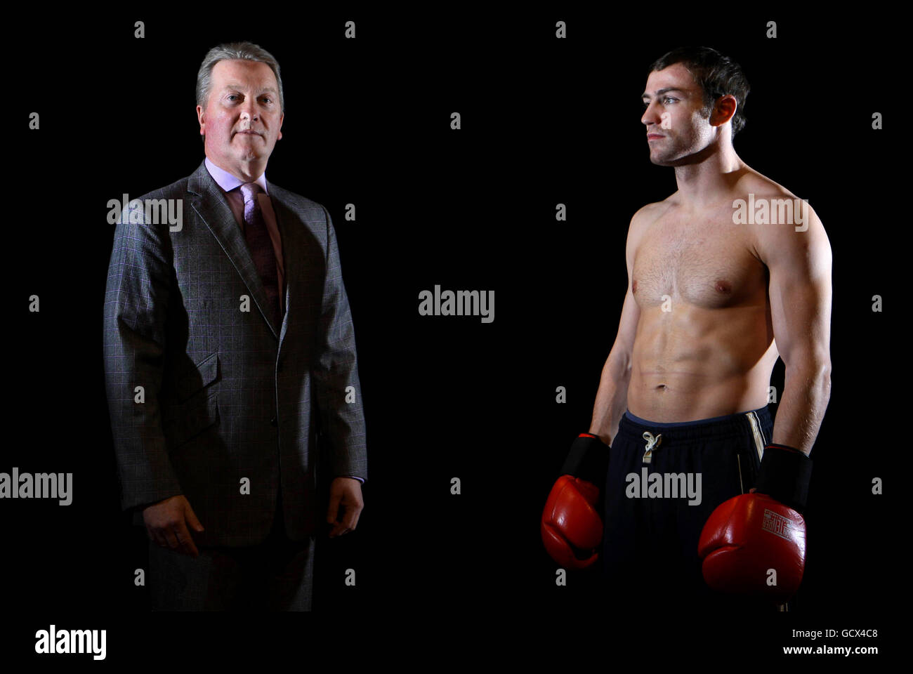 Boxer Matthew Macklin poses for the photographer with promoter Frank ...