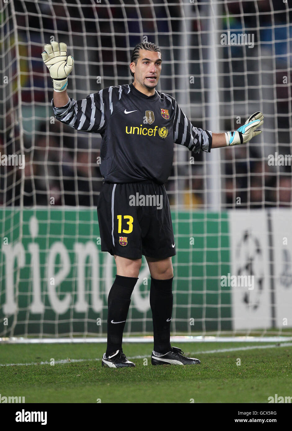 Camp nou barcelona goalkeeper jose manuel pinto hi-res stock ...