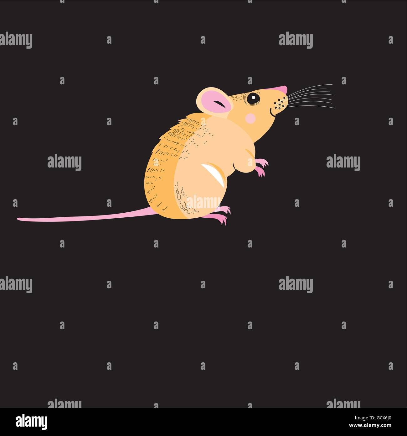 Beautiful vector illustration of a mouse on a black background Stock ...