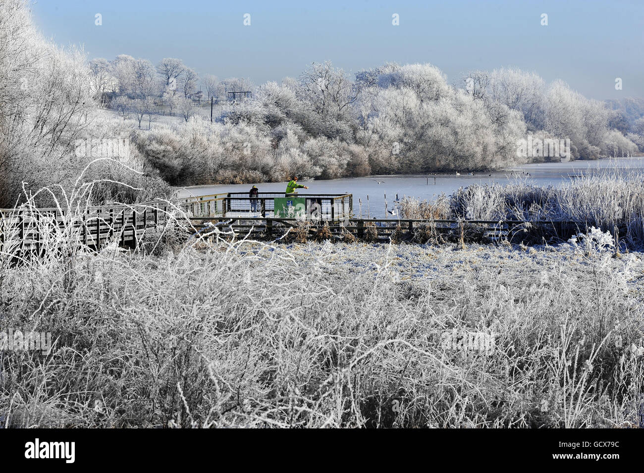 The lake at the Fairburn Ings Bird Sanctuary near Castleford is seen ...