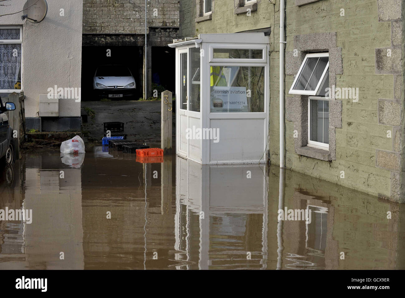 Flooding in Cornwall Stock Photo - Alamy