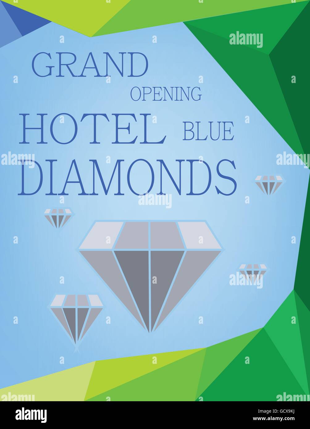 Abstract design for diamond hotel grand opening. Digital vector image ...