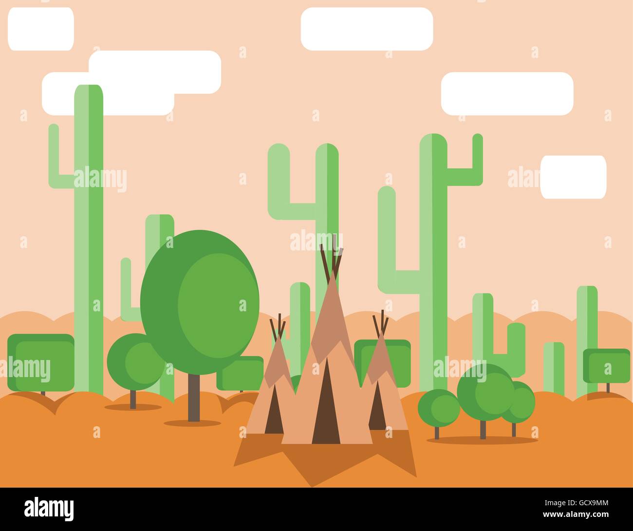 Indian desert trees Stock Vector Images - Alamy