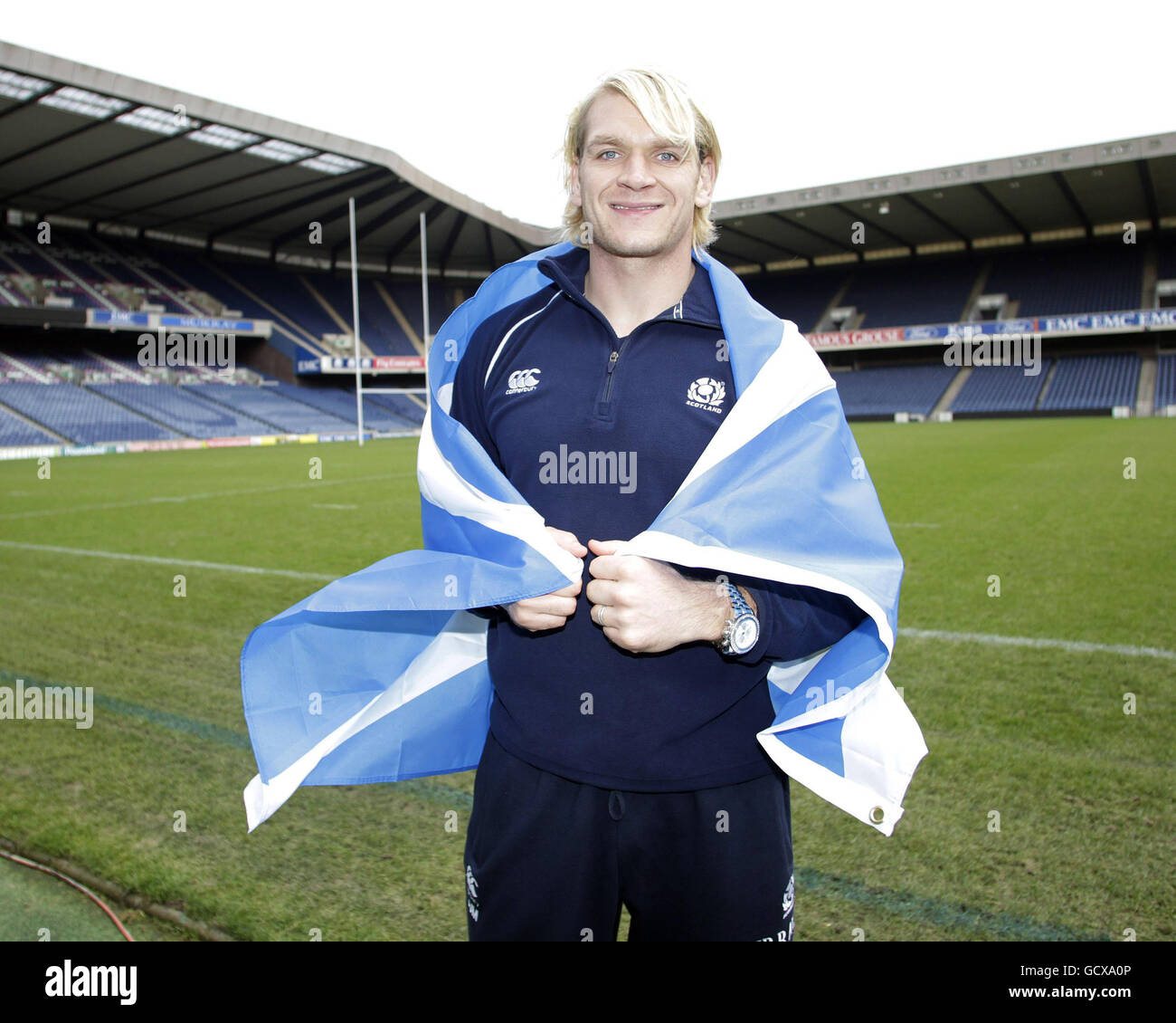 Scotlands scott macleod poses photographers following press conference ...
