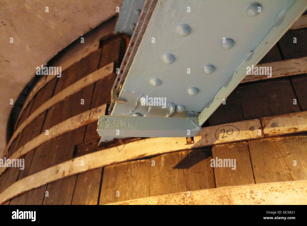 Several wooden barrels of beer Stock Photo - Alamy