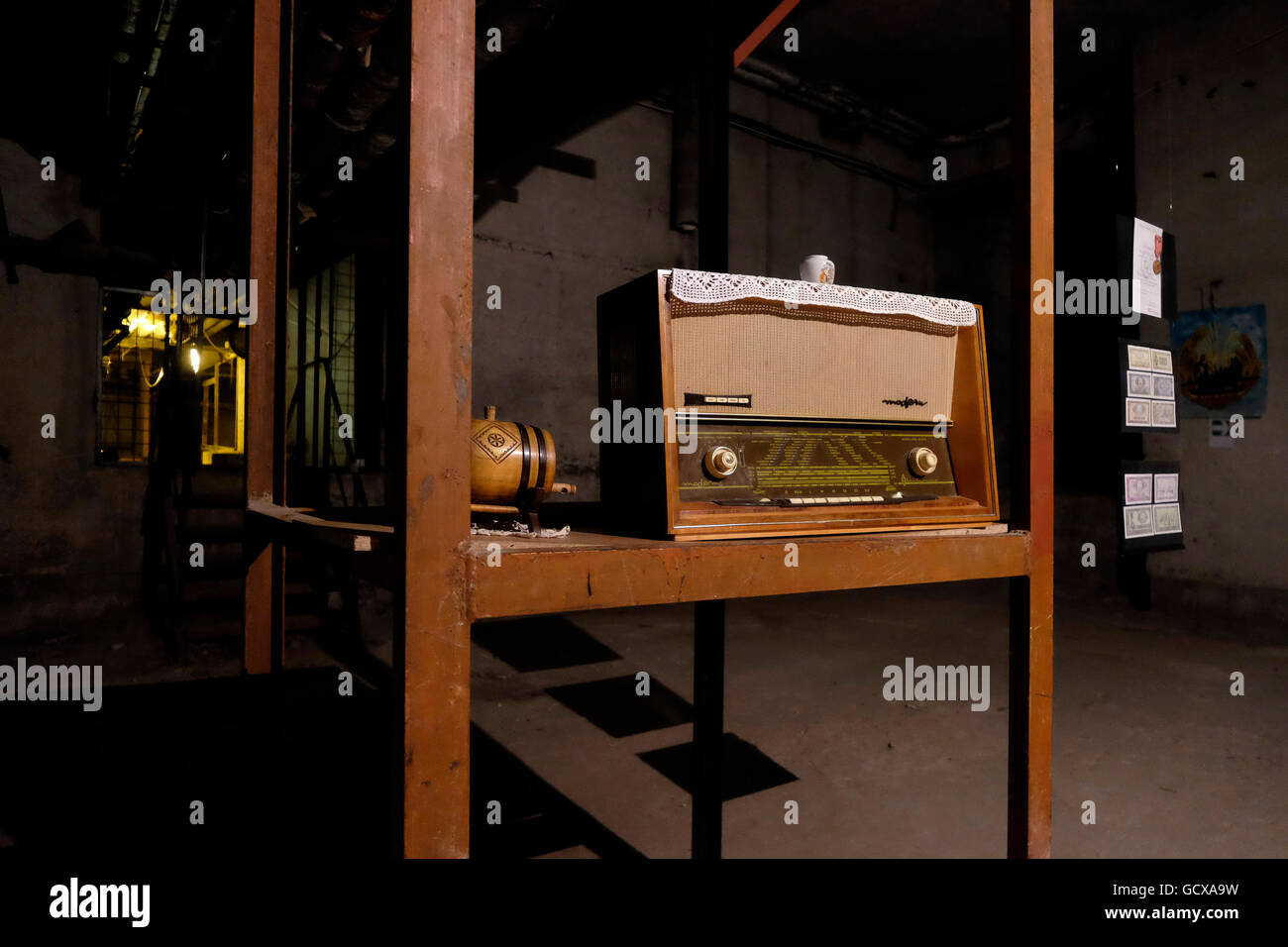 An art installation in the basement inside The Palace of the Parliament ...