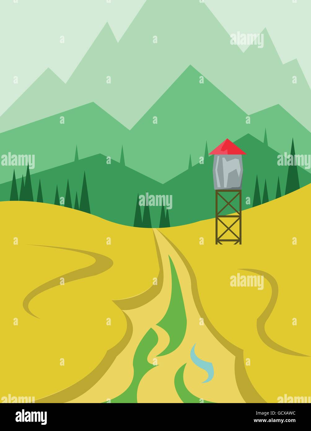 Panoramic view landscape near Stock Vector Images - Alamy