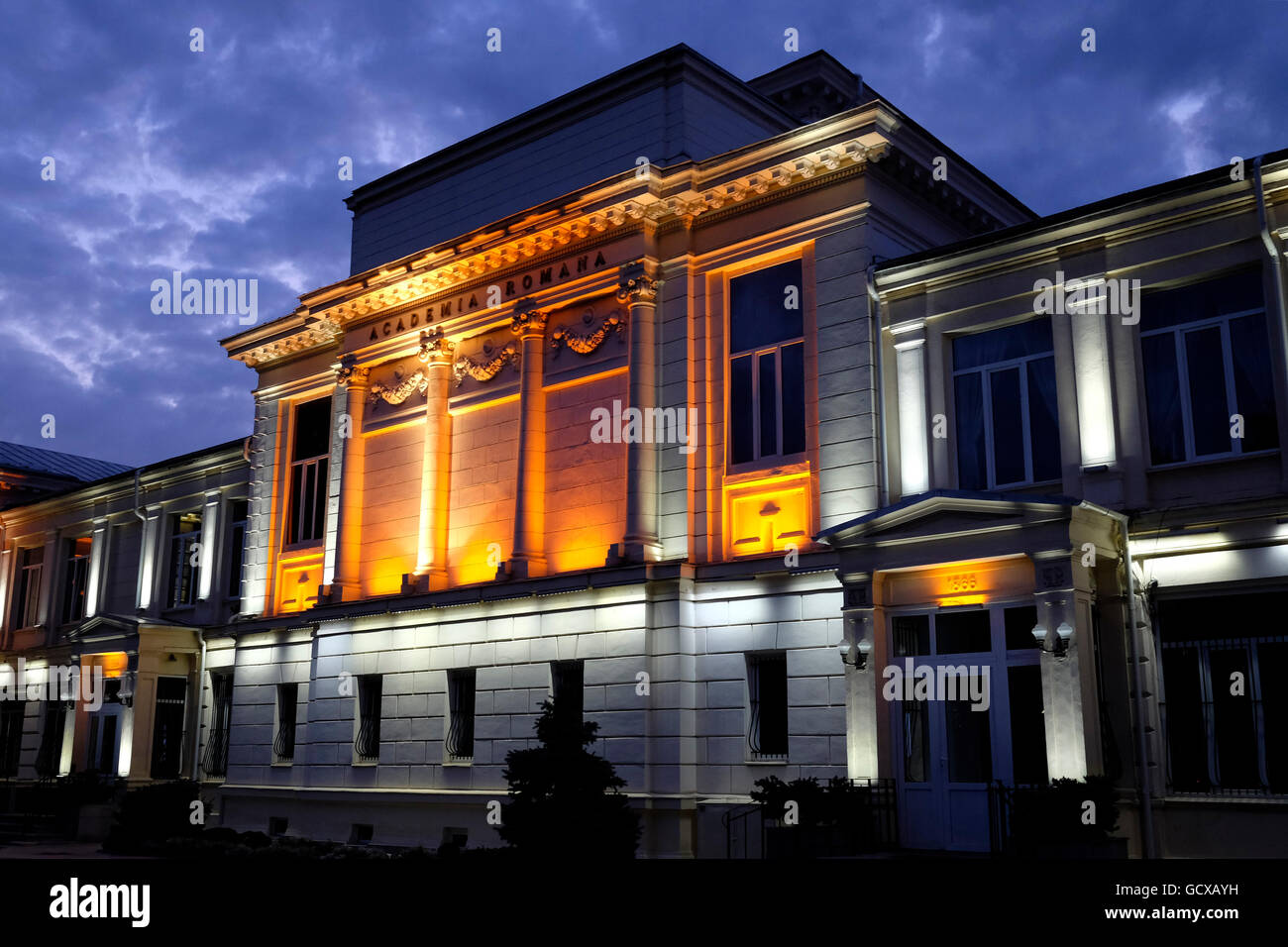Exterior view of The Romanian Academy (Academia Romana) founded in 1866 ...