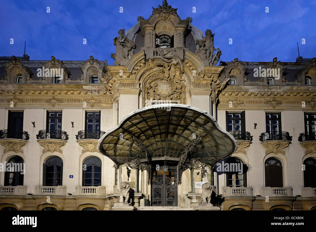 Exterior of Cantacuzino Palace built in French Baroque/Art Nouveau ...