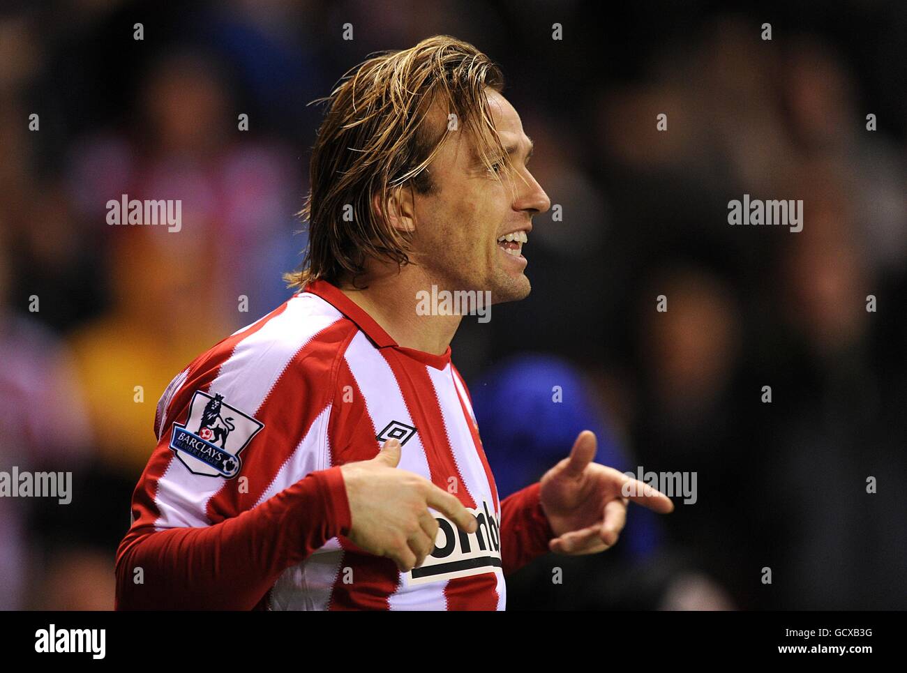 Sunderland's Boudewijn Zenden celebrates providing the assist for the ...