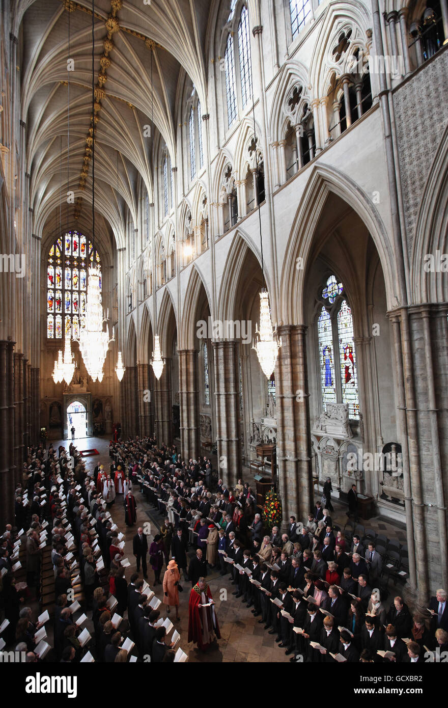 Britain's Queen Elizabeth II and the Duke of Edinburgh arrive to attend ...
