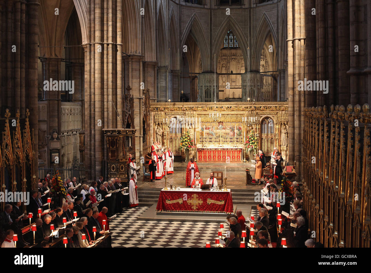 Britain's Queen Elizabeth II (right) attends the ninth Inauguration of ...