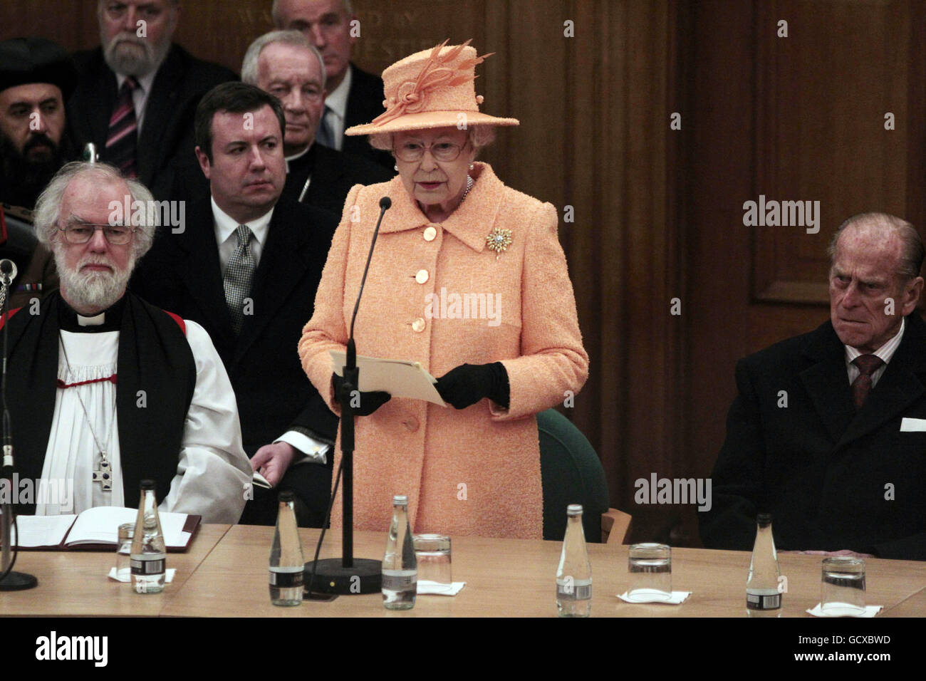 Britain's Queen Elizabeth II (centre) speaks at the 9th Inauguration of ...
