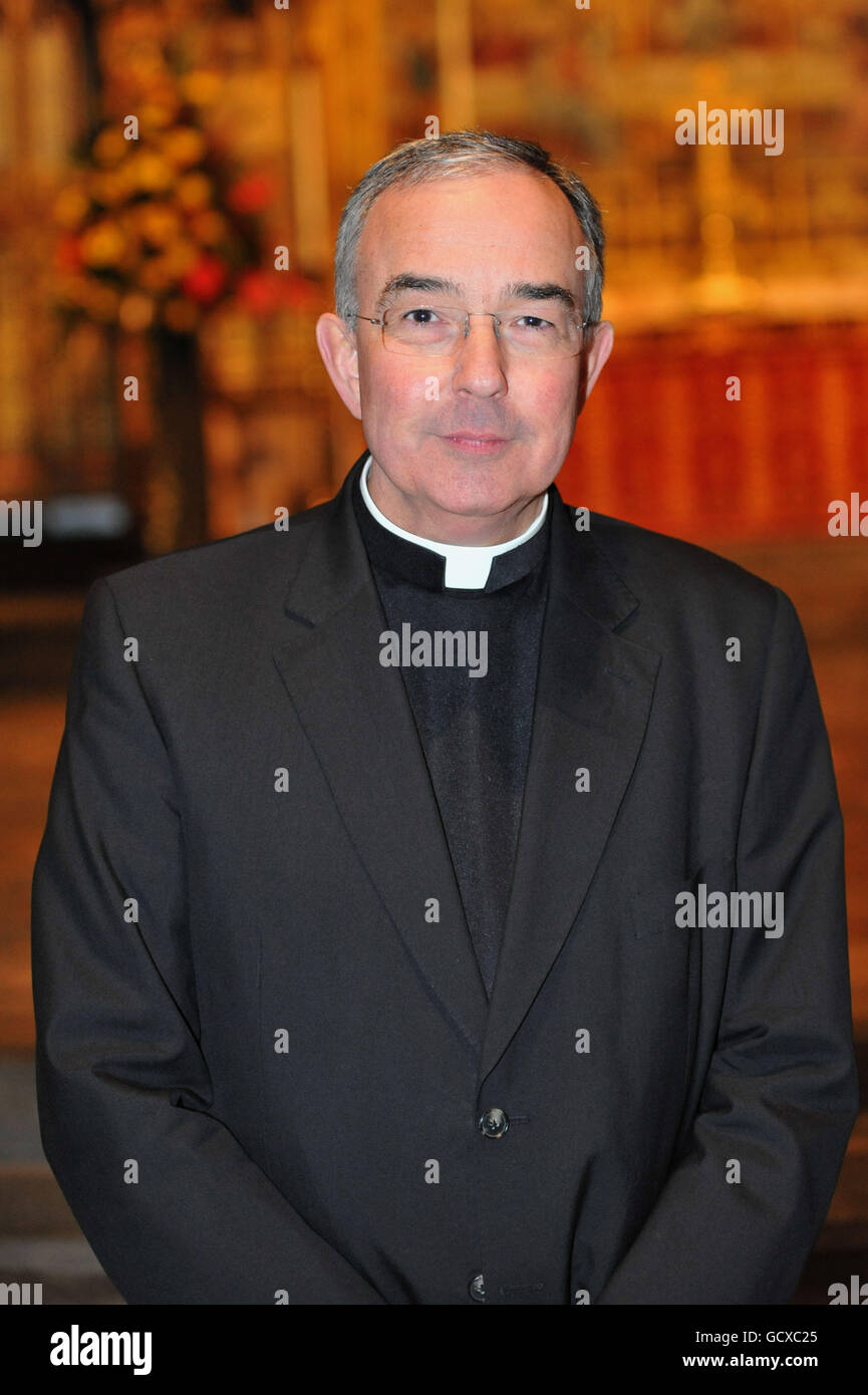 The Dean of Westminster Abbey Canon John Hall speaks to the media ...