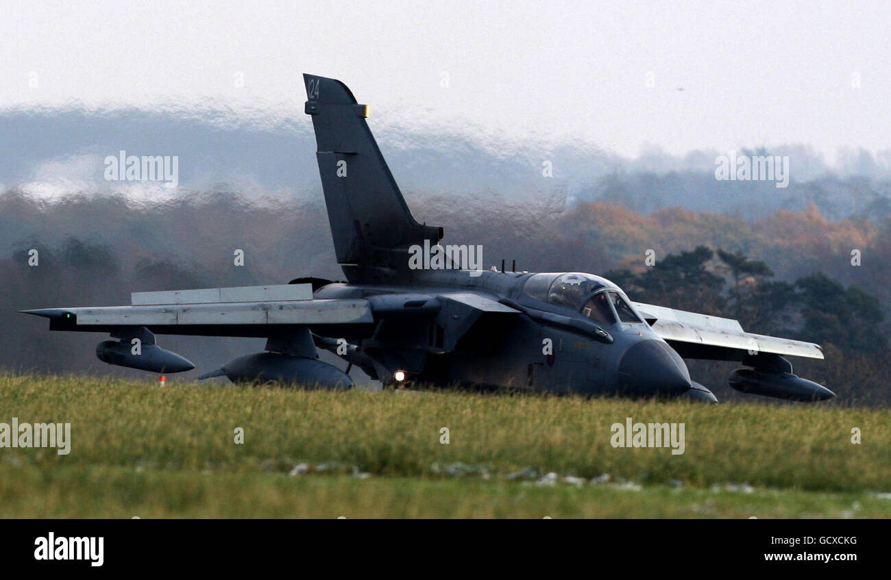 An RAF Tornado GR4 comes into land suring a Capability demonstration at ...