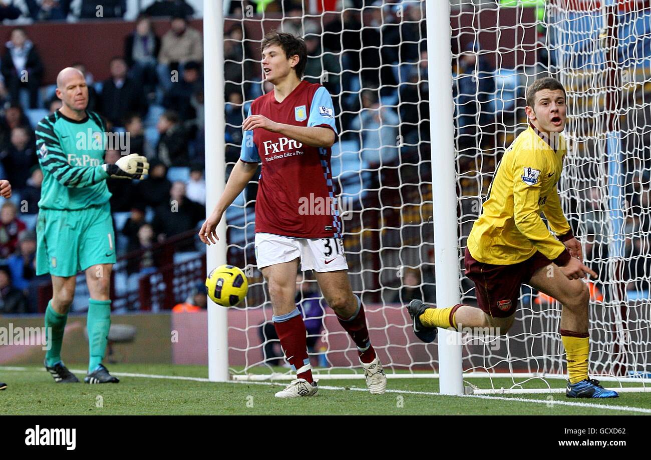 Arsenals jack wilshere celebrates scoring hi-res stock photography and ...