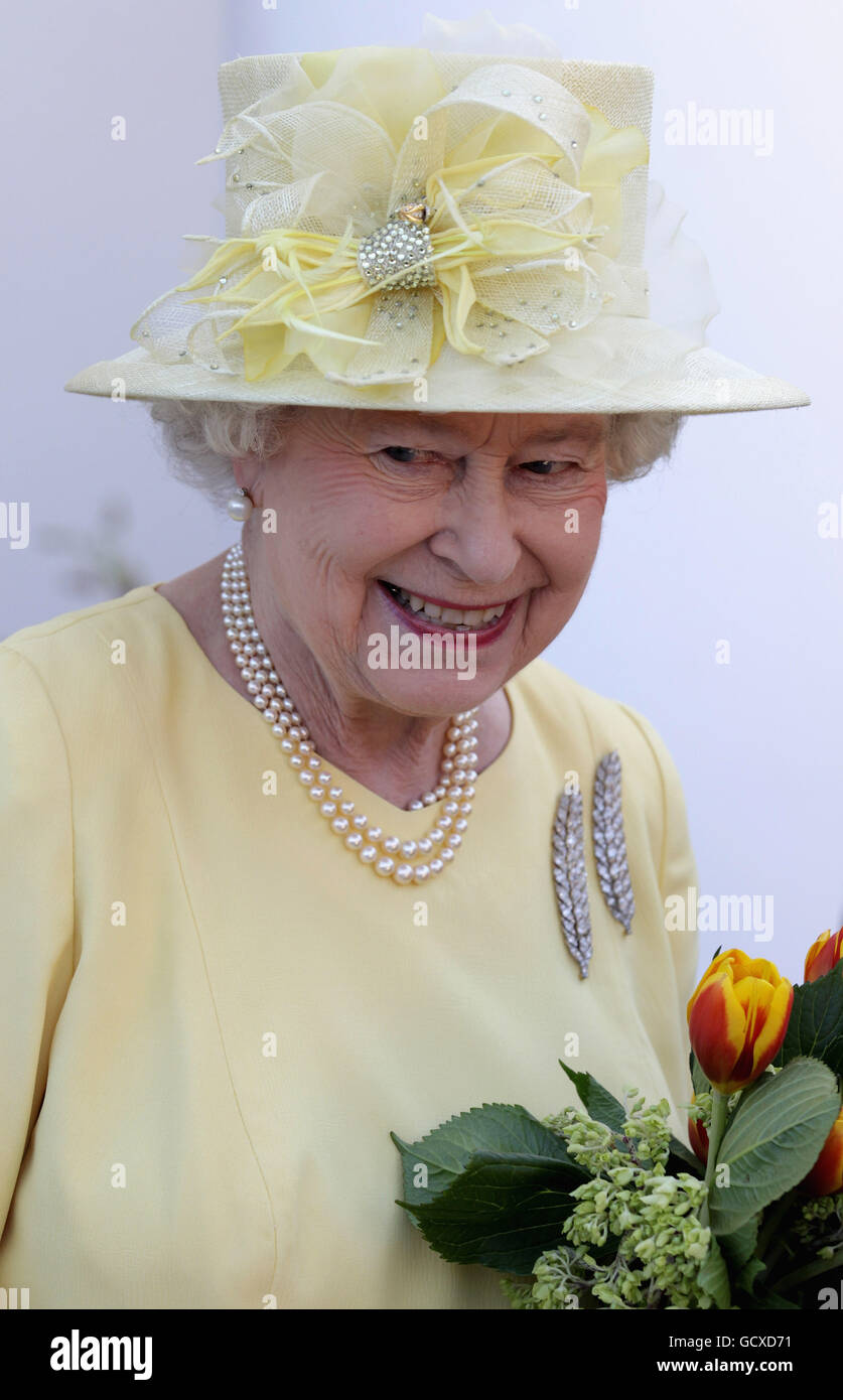Queen Elizabeth II attends a reception at the Ambassador's residence in ...