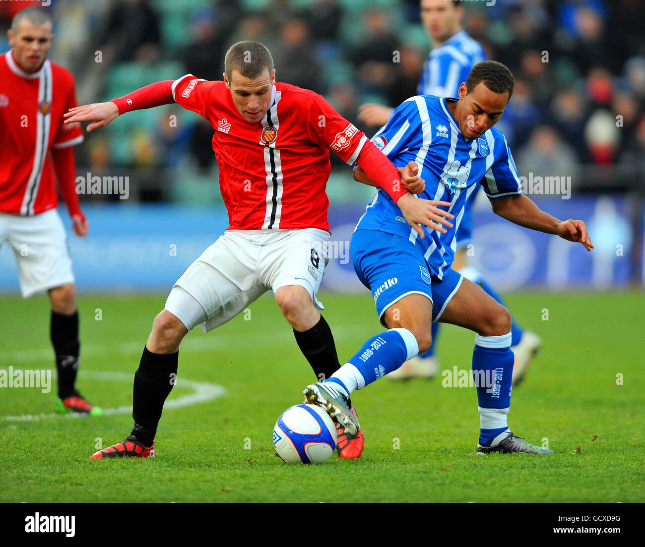 FC United of Manchester's Jake Cottrell and Brighton and Hove Albion's ...
