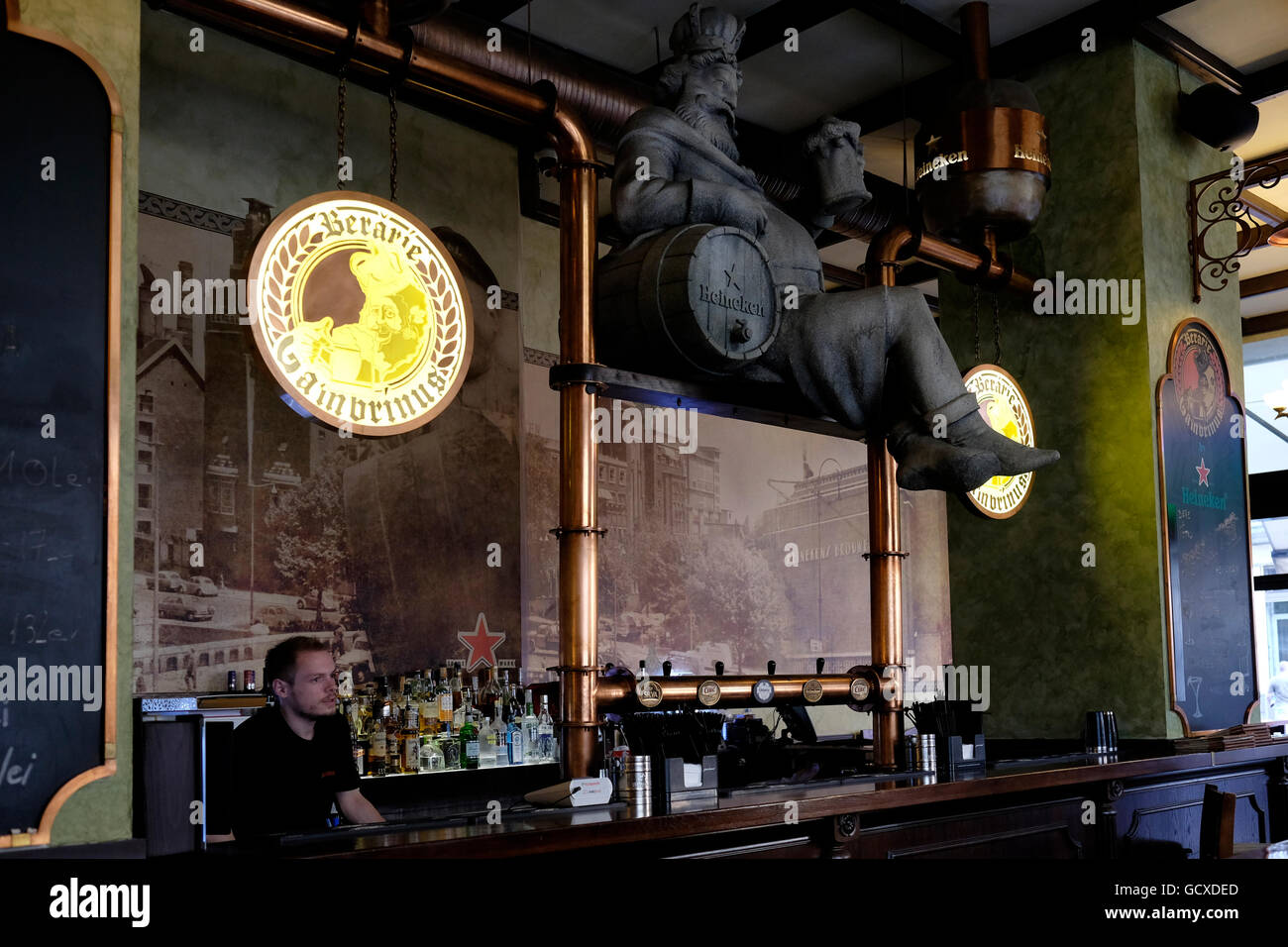 Gambrinus bar in boulevard Regina Elisabeta Central Romania Stock Photo ...