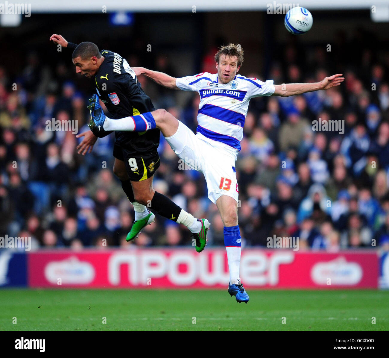 Queens Park Rangers' Kaspars Gorkss and Cardiff City's Jay Bothroyd ...