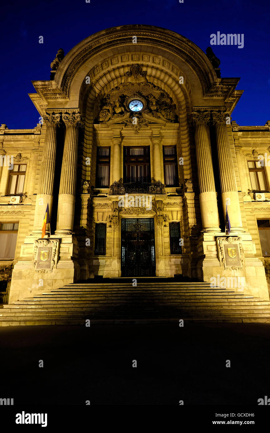 Exterior of CEC Palace built in 1900 the headquarter of Romania's ...