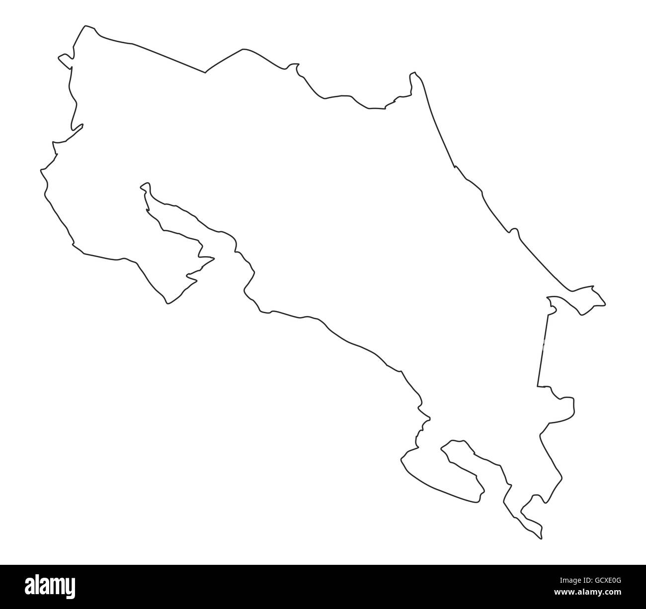 Outline map costa rica Black and White Stock Photos & Images - Alamy