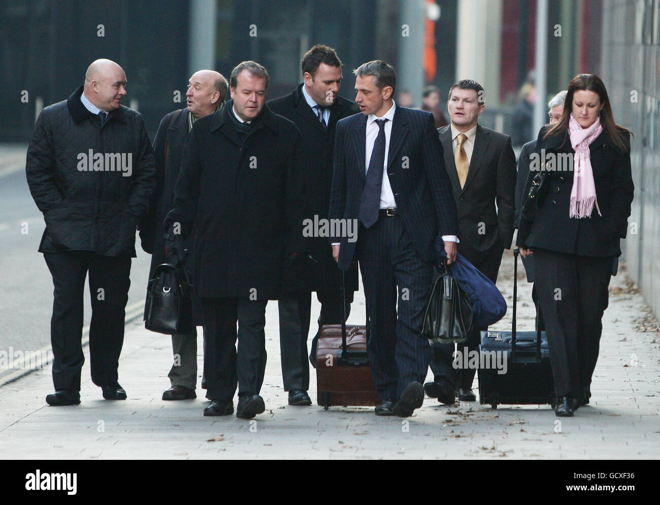 Ex-world boxing champion Ricky Hatton (third right) arrives with his ...
