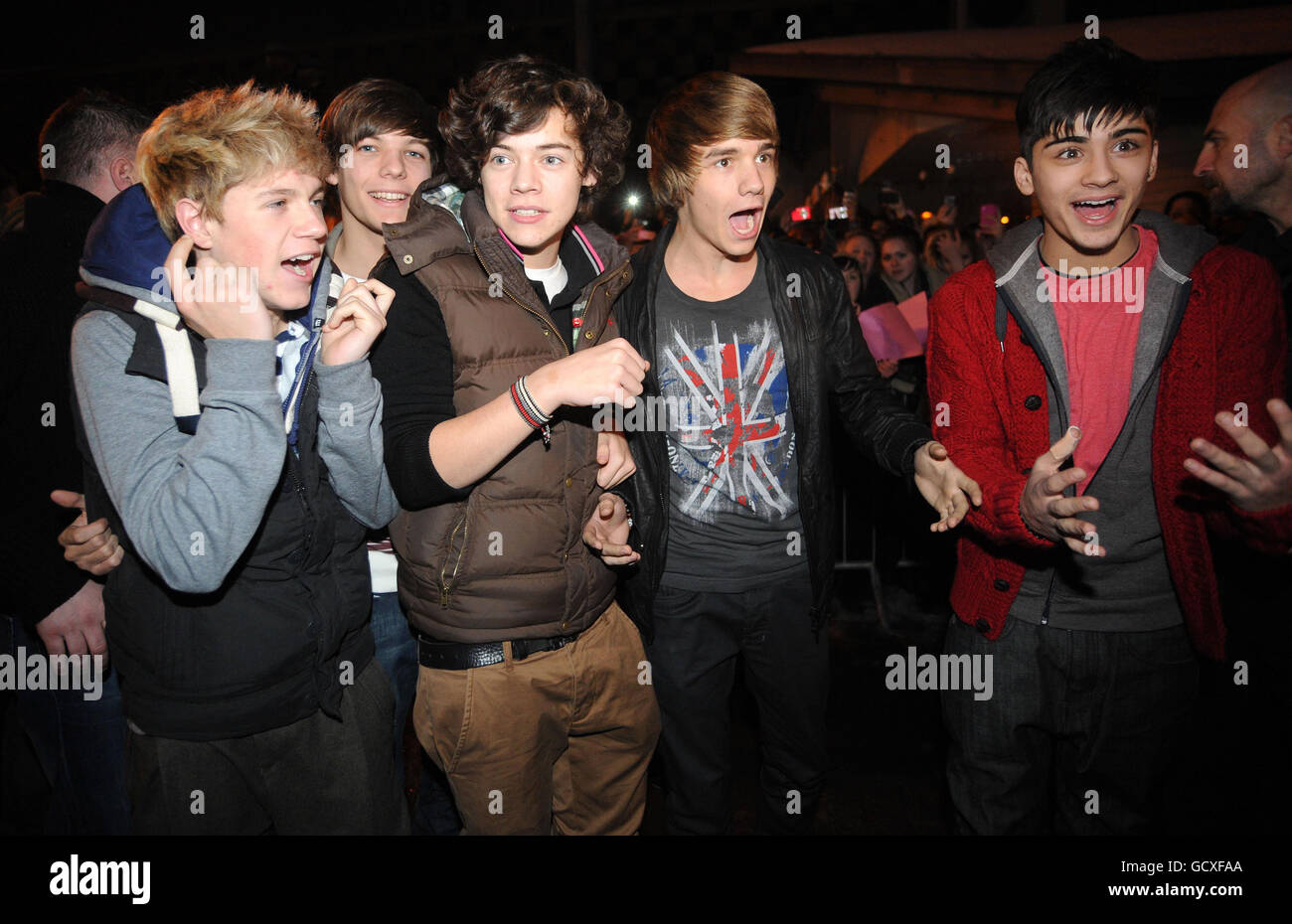X Factor's One Direction left to right: Niall Horan, Louis Tomlinson, Harry Styles, Liam Payne ...