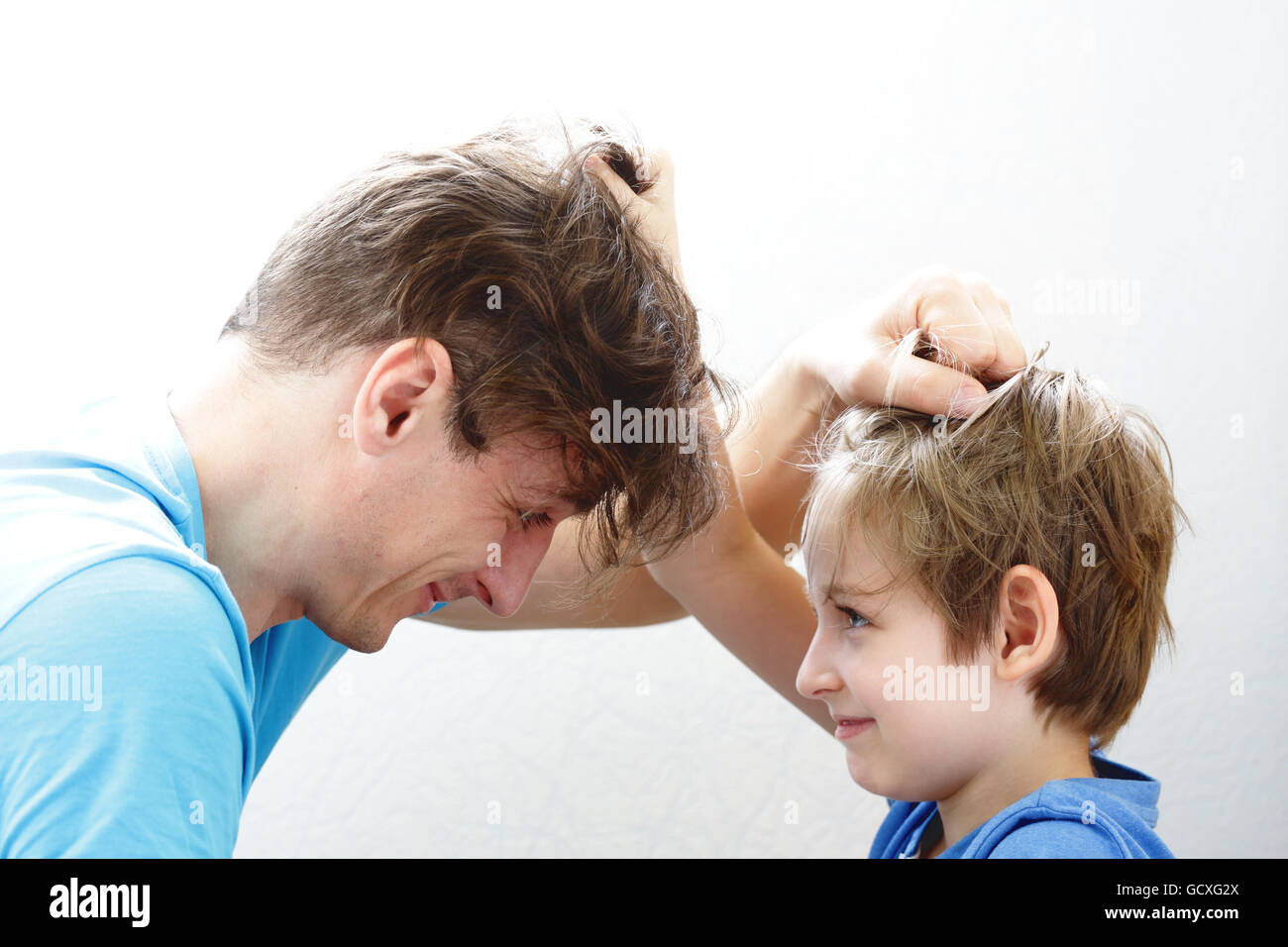 father and son swear, scream and quarrel Stock Photo - Alamy