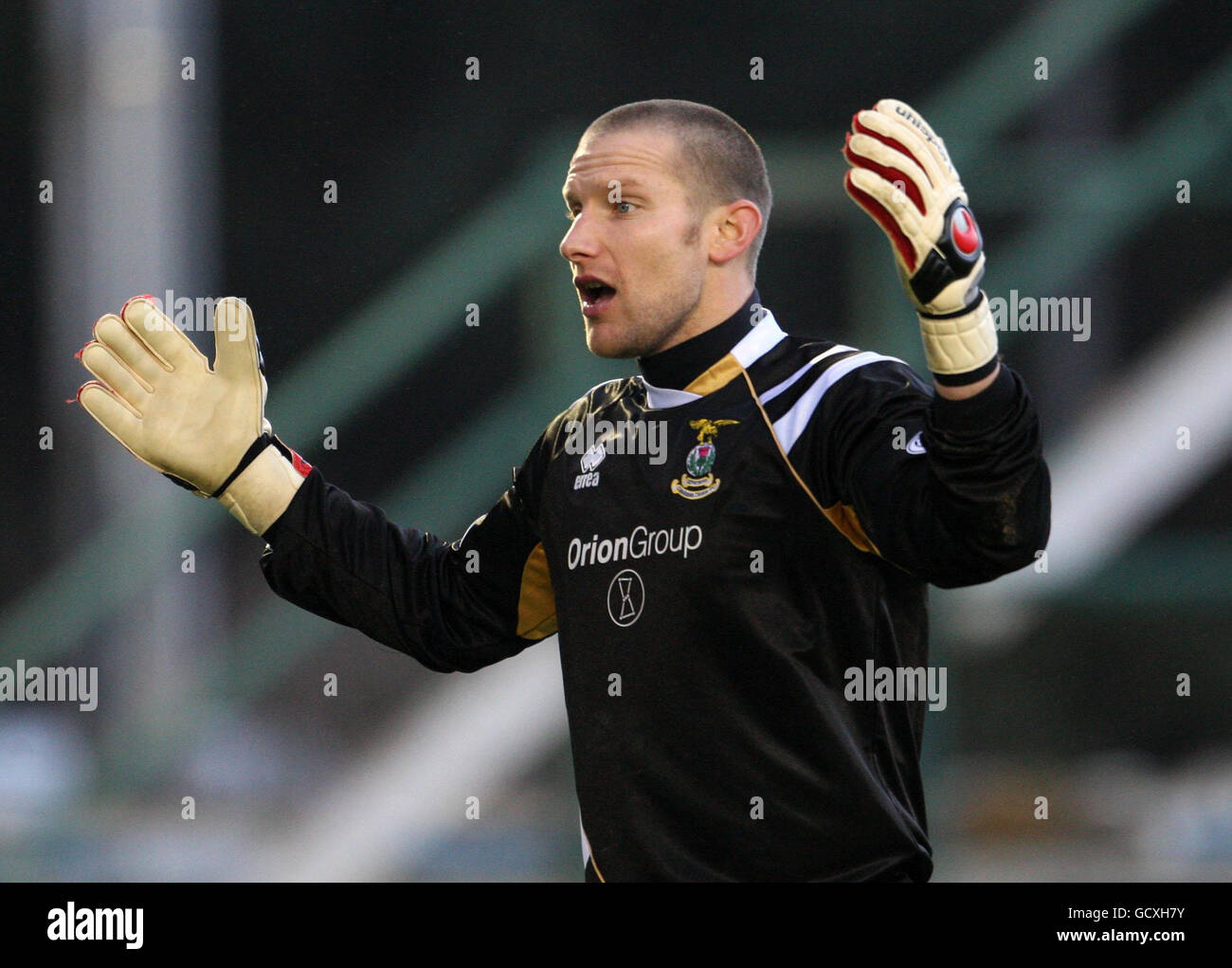 Inverness's Ryan Esson reacts after saving a penalty during the ...