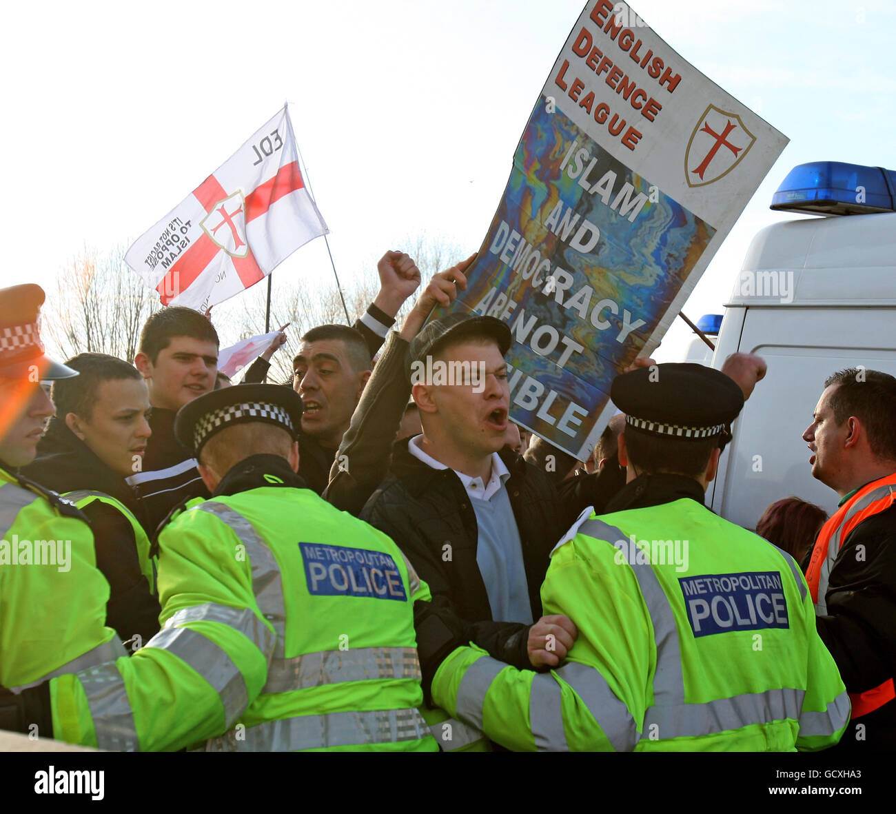 EDL march Peterborough Stock Photo - Alamy
