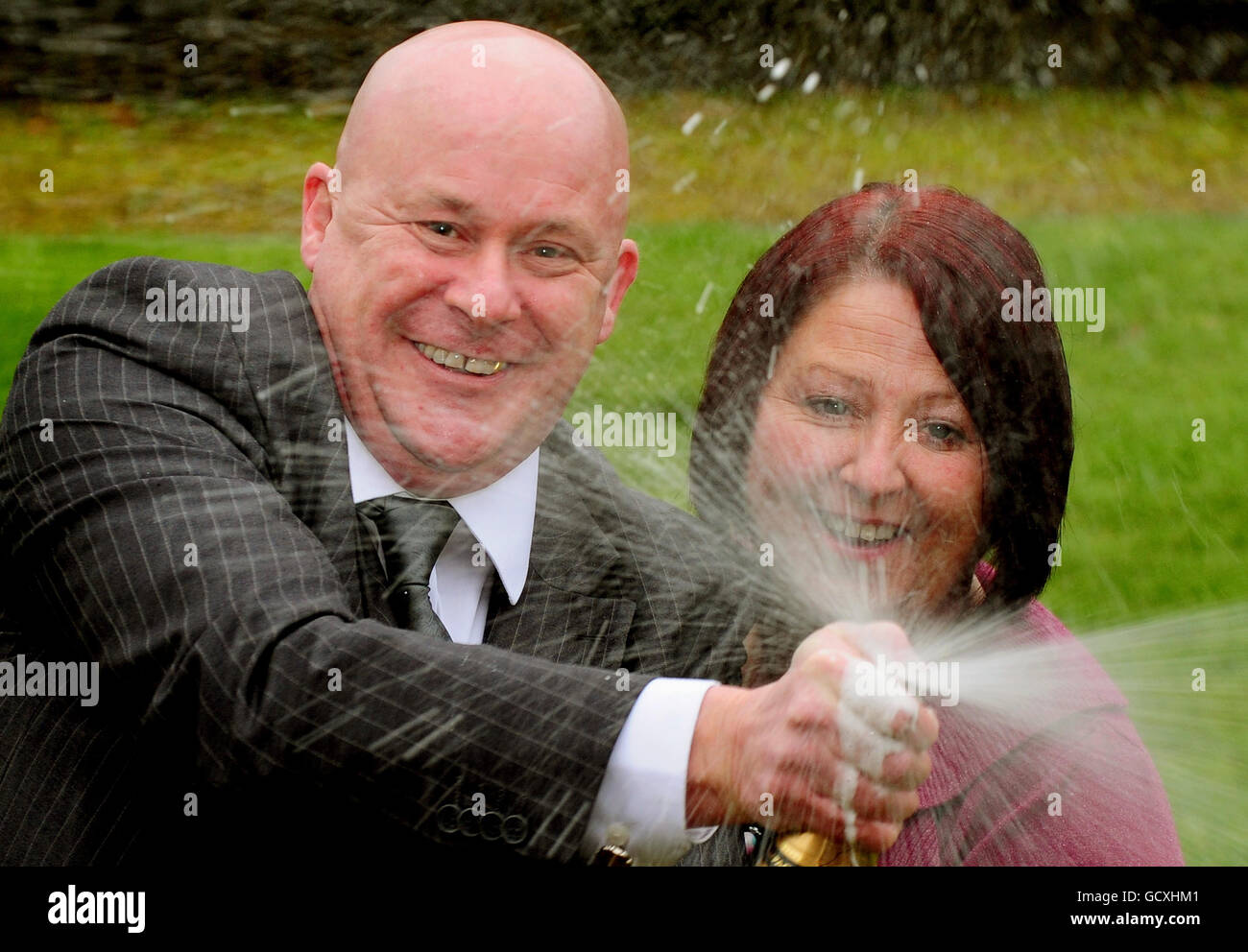 Winning the lottery champagne hi-res stock photography and images - Alamy