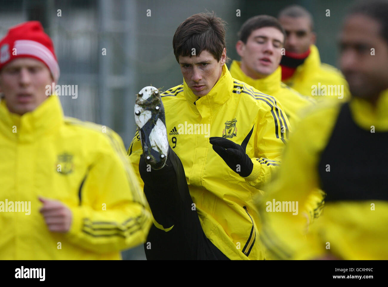 Soccer liverpool half length mid stretching mangsk hi-res stock ...