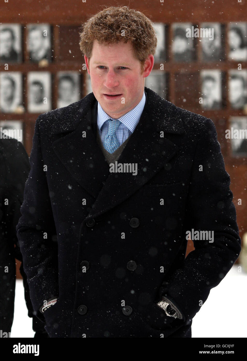 Prince Harry, during his visit to the Bernauer Strasse Berlin Wall ...