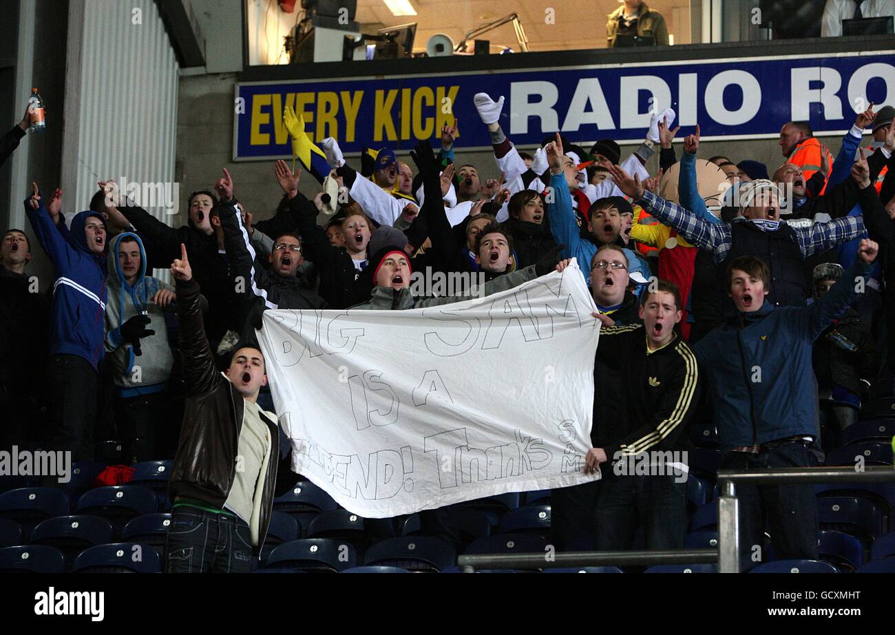 Blackburn Rovers fans in the stands with a banner thanking ex-manager ...