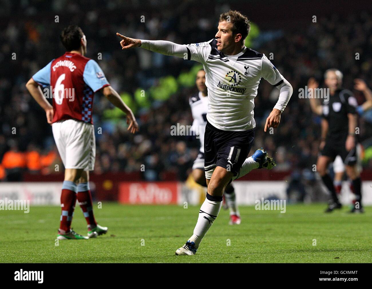 Tottenham hotspurs rafael van der vaart celebrates scoring hi-res stock ...