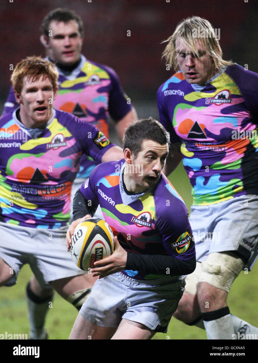 Edinburgh's Greig Laidlaw with team-mates, wear the commemorative ...