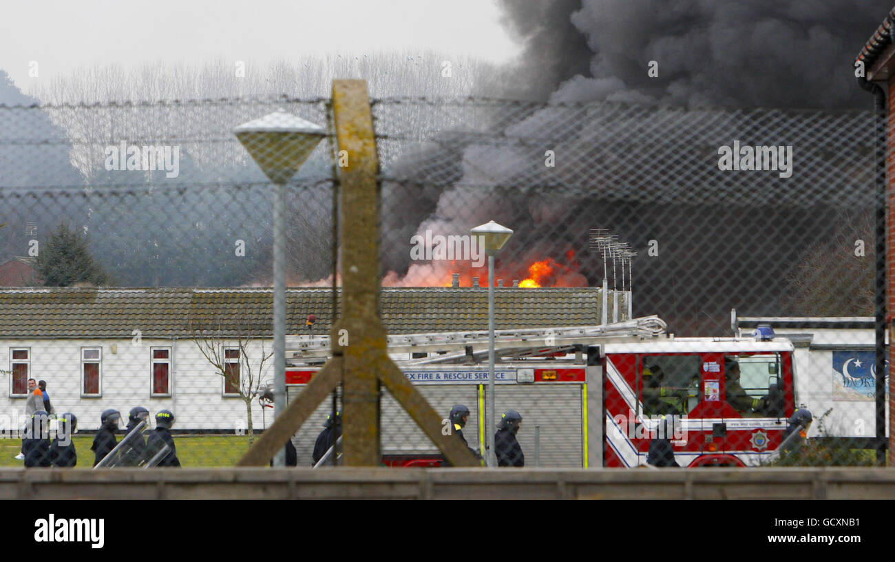 Specialist prison officers fire fighters at hmp ford near arundel hi ...