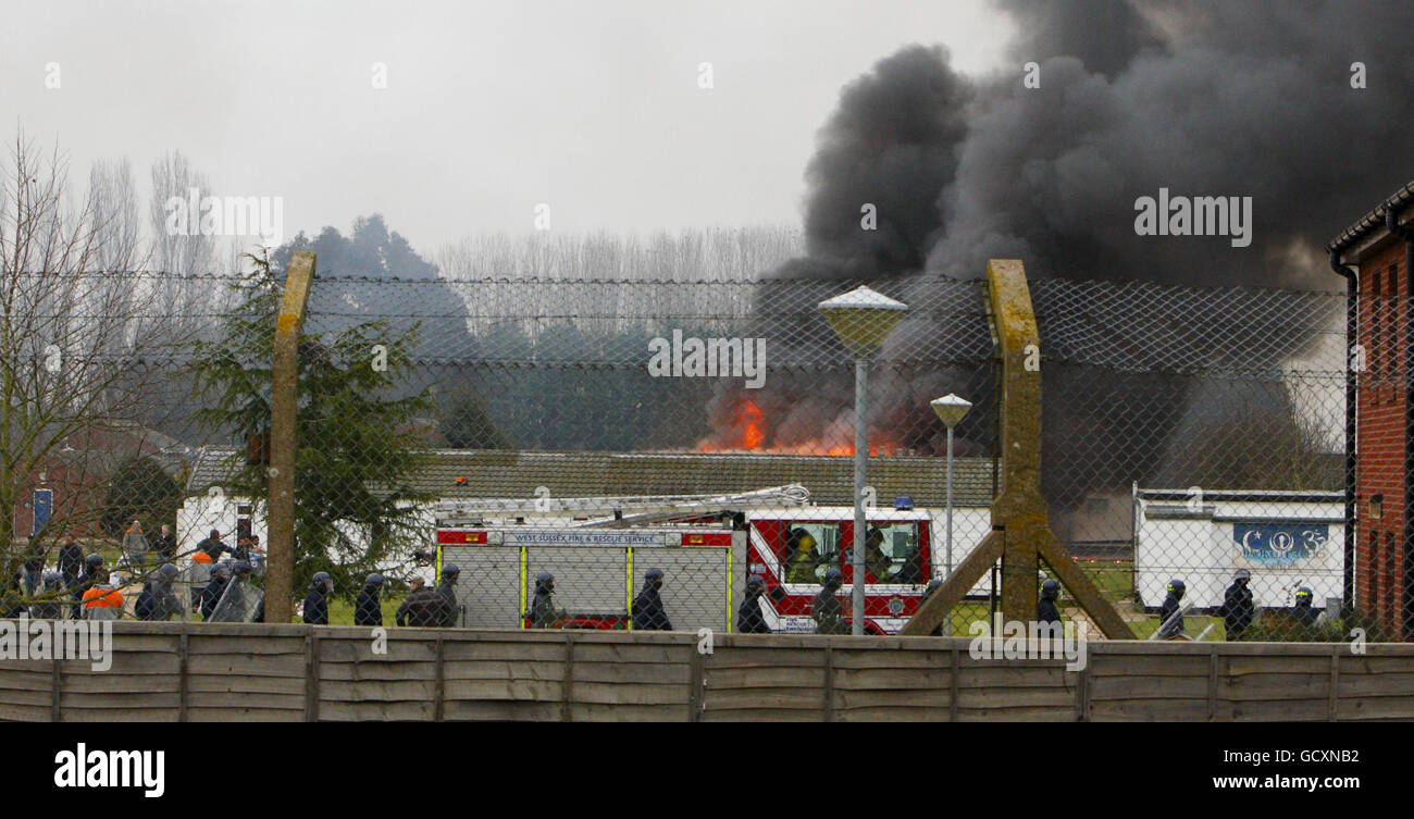 Inmates riot at HMP Ford Stock Photo - Alamy