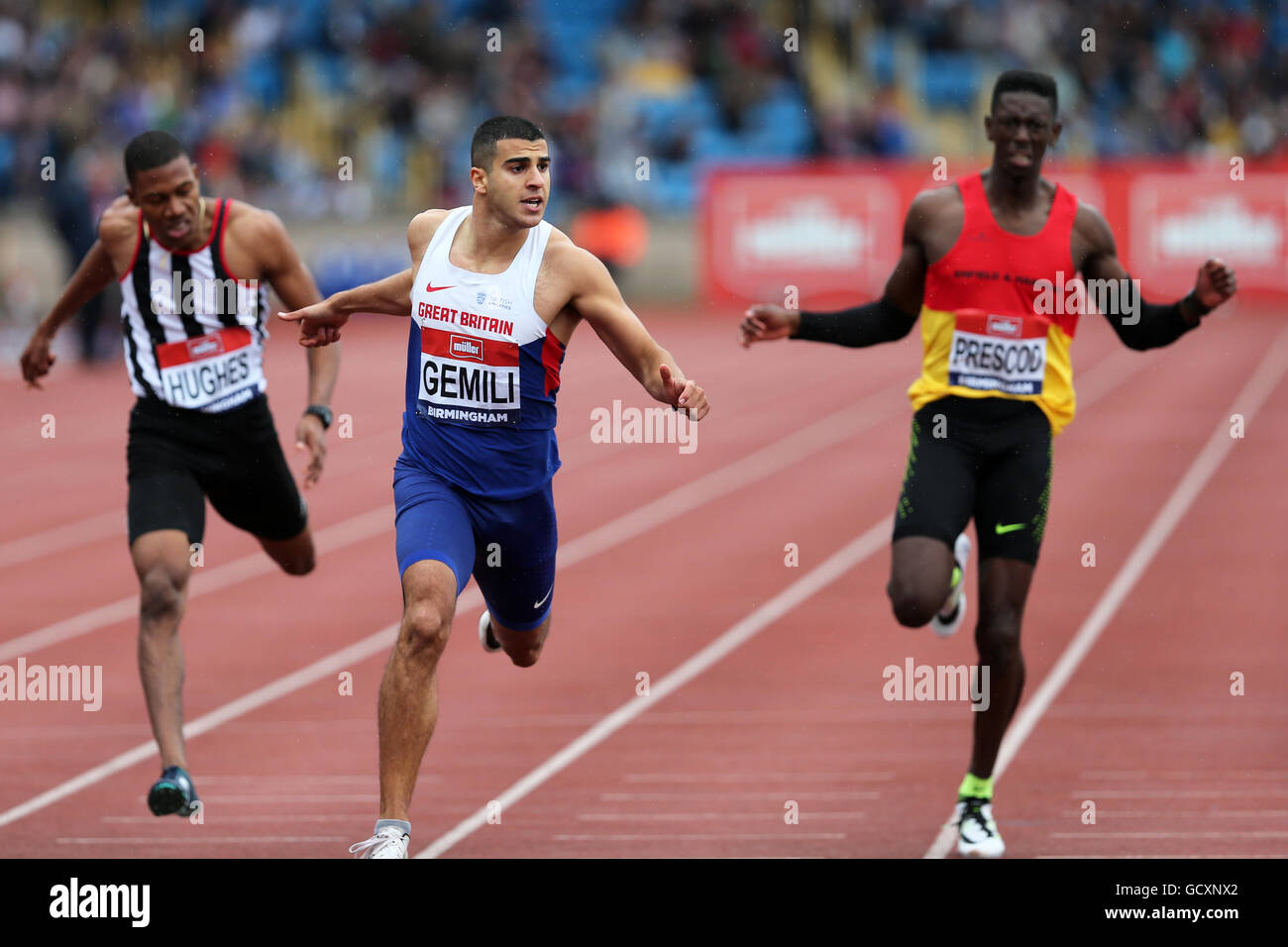 Adam GEMILI, Reece PRESCOD & Zharnel HUGHES racing in the Men's 200m ...