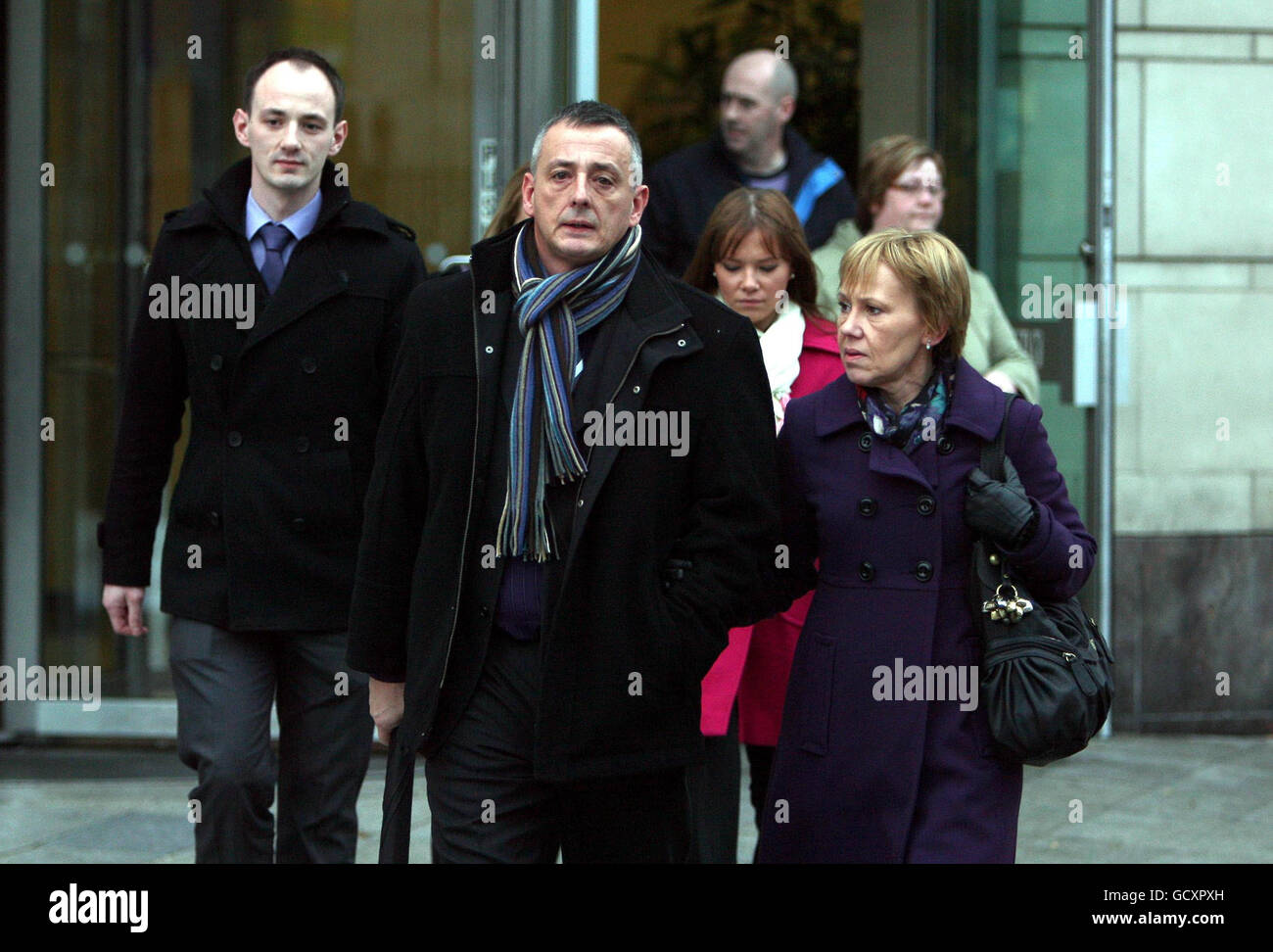 Relatives of Pc Trevor Buchanan (names not known), leave Laganside ...