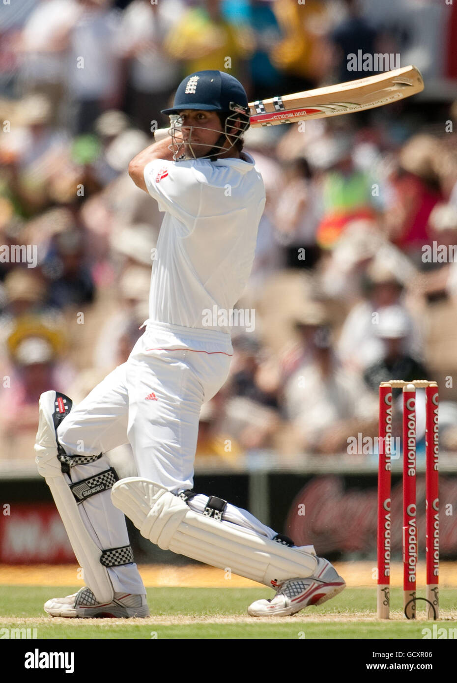 England's Alastair Cook bats during the second Ashes Test at the ...
