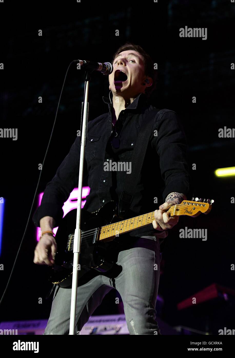 Danny Jones of McFly on stage during Capital FM's Jingle Bell Ball at ...