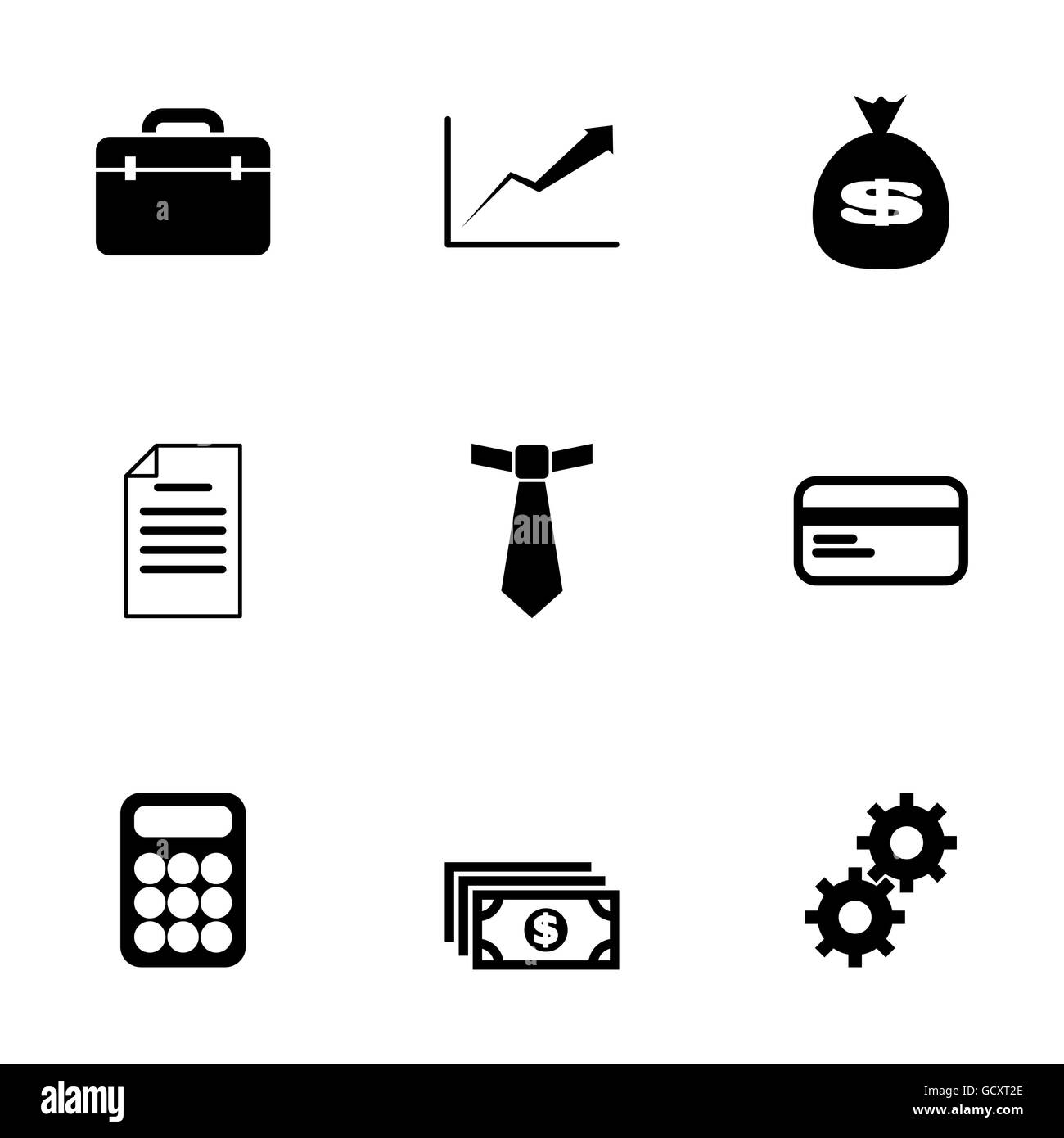 Vector black business icon set Stock Vector Image & Art - Alamy