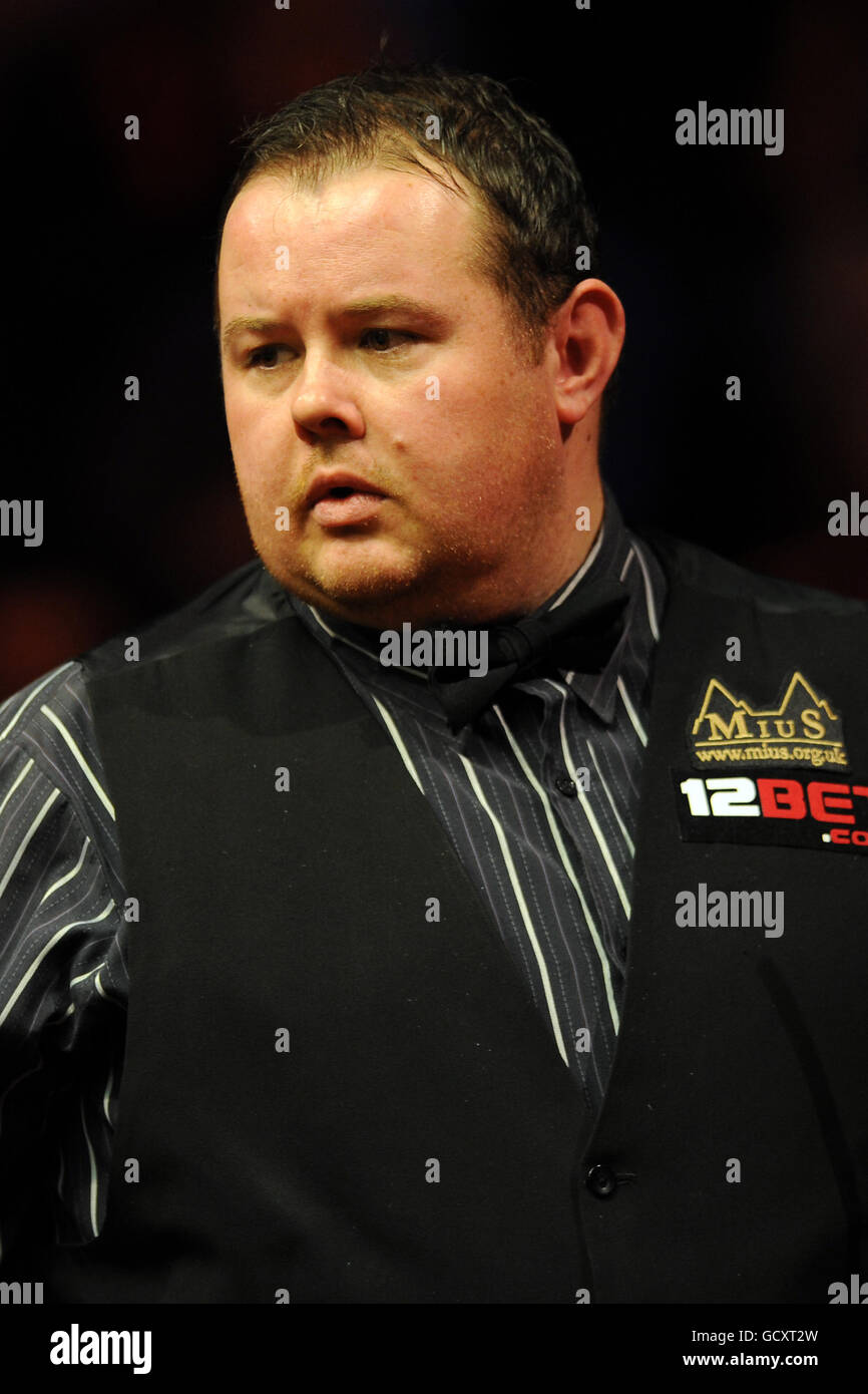 England's Stephen Lee during his match against Scotland's John Higgins ...